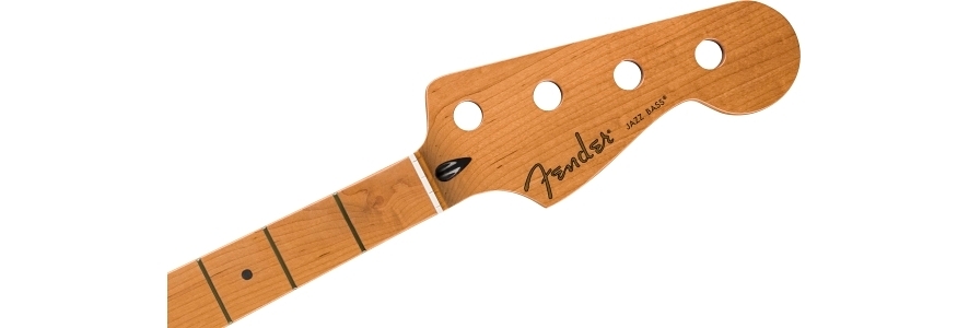 Satin Roasted Maple Jazz Bass® Neck 20 Jumbo Frets 12 Maple Flat Oval Shape Curated Grids