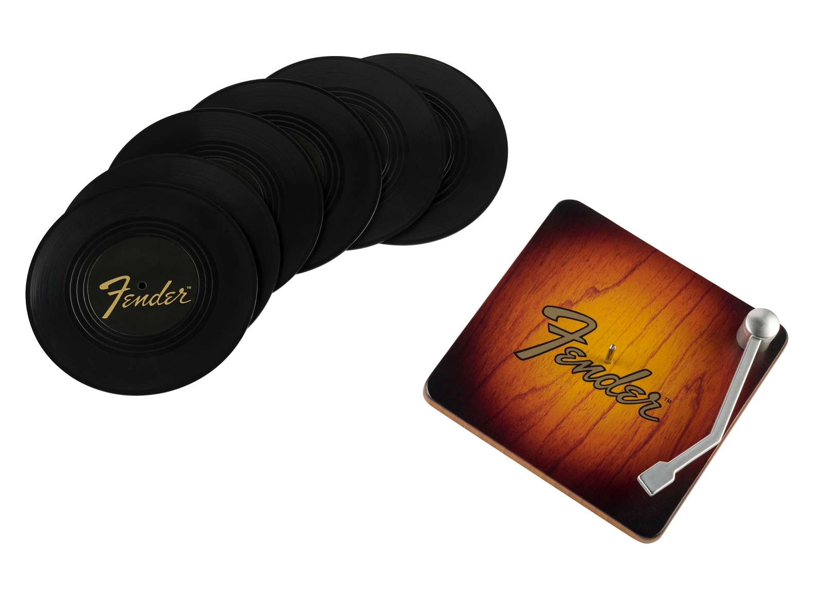 Fender™ Sunburst Turntable Coaster Set | Fender™ Sunburst Turntable ...