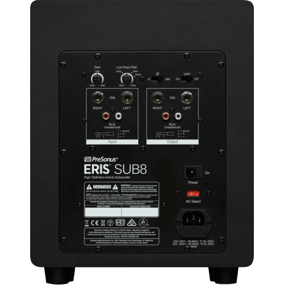 PreSonus® Eris® Sub8 Studio Subwoofer | Monitors